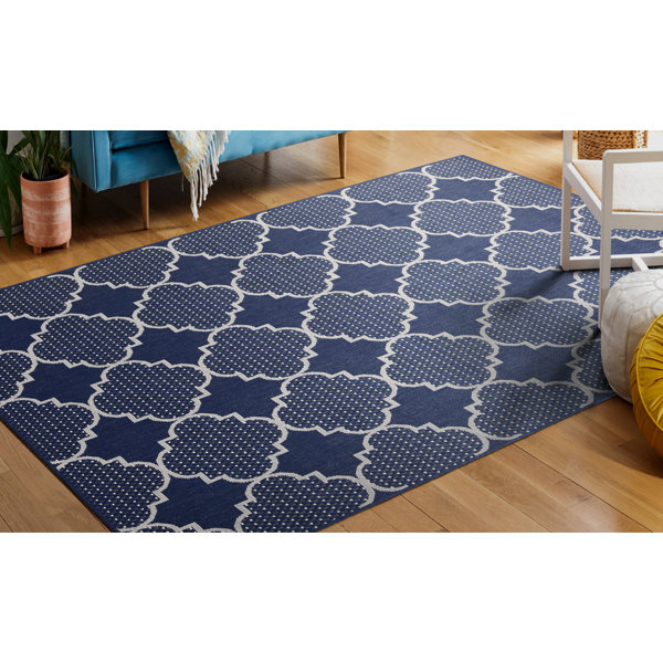 Sherloom Tapis bleu marine intérieur / extérieur Sherloom | Tapis antidérapant et antidérapant ...